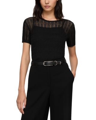 Click here for Lafayette 148 New York Lace Stitch Crewneck Sweate... prices