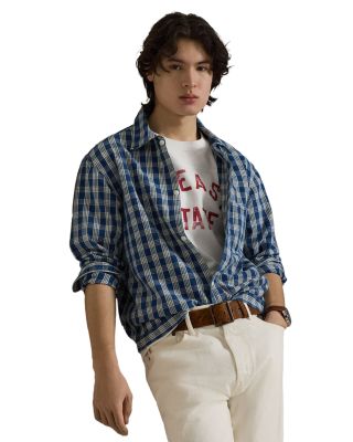 Click here for Polo Ralph Lauren Classic Fit Plaid Oxford Overshi... prices