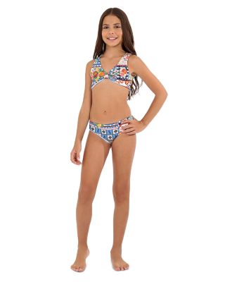Click here for Agua Bendita Girls Paz Two Piece Swimsuit - Little... prices