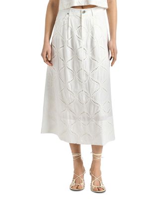 Click here for Derek Lam 10 Crosby Nydia Open Embroidered Skirt prices