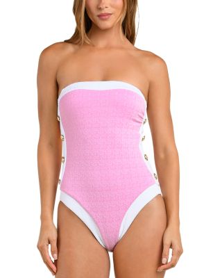 Click here for LAgence Tory Bandeau One Piece Swimsuit prices