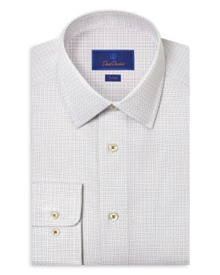Click here for David Donahue Trim Fit Dobby Check Dress Shirt prices