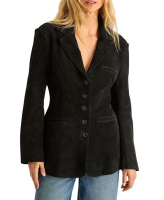 Click here for Nasty Gal Real Suede Cinched Waist Blazer prices
