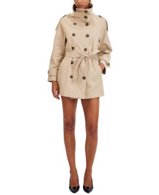 Click here for Miss Circle Vanetta High Collar Double-Breasted Tr... prices