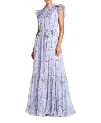 Click here for Mac Duggal Printed Chiffon Ruffle Sleeve with Bow... prices