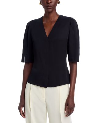 Click here for Theory Round Sleeved Silk Top prices