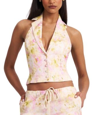 Click here for Miss Circle Lauren Floral Print Ruched Back Linen... prices