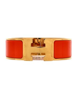 Click here for Pre-Owned HERMES Wide Clic Clac H Bracelet Metal a... prices
