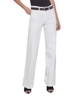 Click here for LAgence Clayton High Rise Wide Leg Jeans in Blanc prices