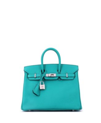 Click here for Pre-Owned HERMES Birkin 25 Handbag Blue Epsom with... prices