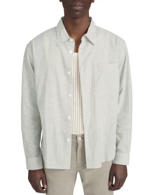 Click here for Frame Linen Blend Striped Shirt prices