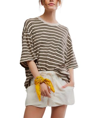 Click here for Free People All Love Stripe Pocket Tee prices