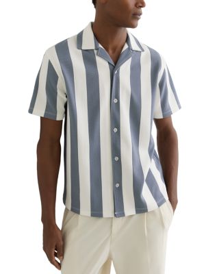 Click here for Reiss Dexter Regular Fit Airforce Blue Stripe Shir... prices