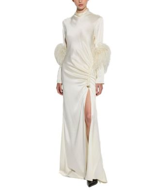 Click here for Lapointe Satin Tab with Feathers Gown prices