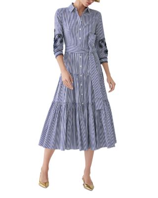 Click here for Carolina Herrera Belted Embroidered Dress prices