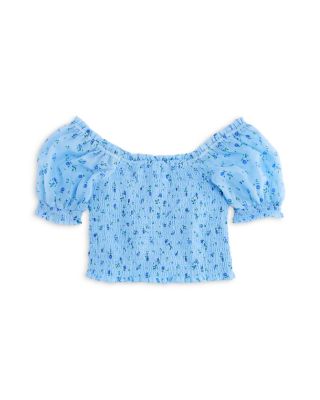 Click here for Aqua Girls Puff Sleeved Floral Print Top  Little K... prices