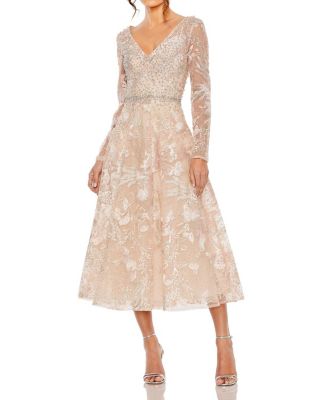 Click here for Mac Duggal Beaded Embroidered Long Sleeve V Neck M... prices