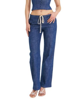 Click here for Miss Circle Raffaella Cotton Denim Straight Leg Pa... prices