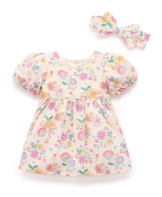 Click here for Purebaby Girls Linen Blend Dress and Headband Set... prices