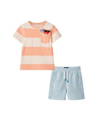 Click here for Andy & Evan Boys Stripe Pocket Tee Set - Little Ki... prices