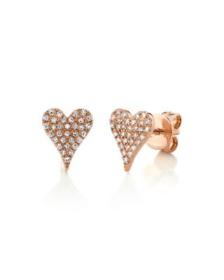Click here for Shy Creation 14K Gold Kate Diamond Pave Heart Stud... prices