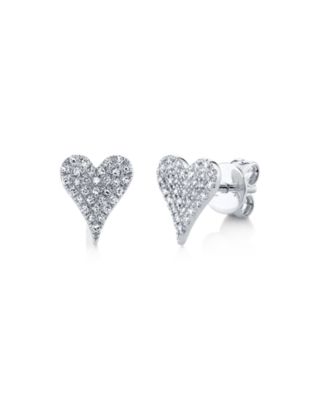 Click here for Shy Creation 14K Gold Kate Diamond Pave Heart Stud... prices