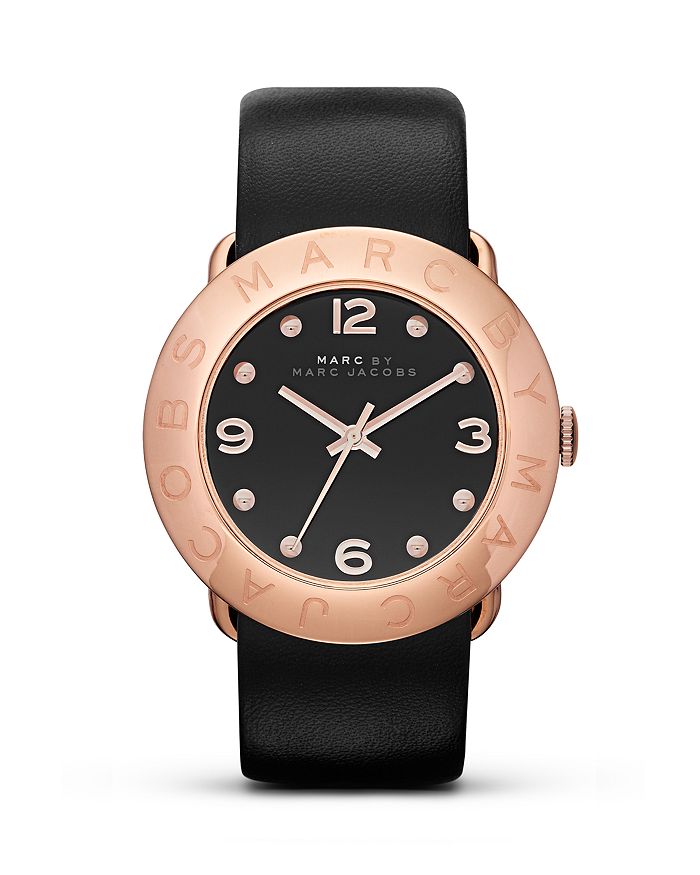 MARC JACOBS MARC BY Amy Leather Strap Watch, 36mm | Bloomingdale's