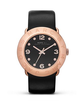 MARC JACOBS MARC BY Amy Leather Strap Watch, 36mm | Bloomingdale's