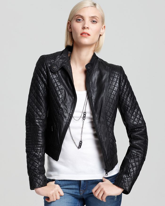 Andrew Marc Quilted Zip Front Moto Jacket | Bloomingdale's