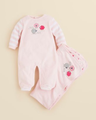 Absorba Infant Girls' Sheep Footie & Blanket - Sizes 0-9 Months ...