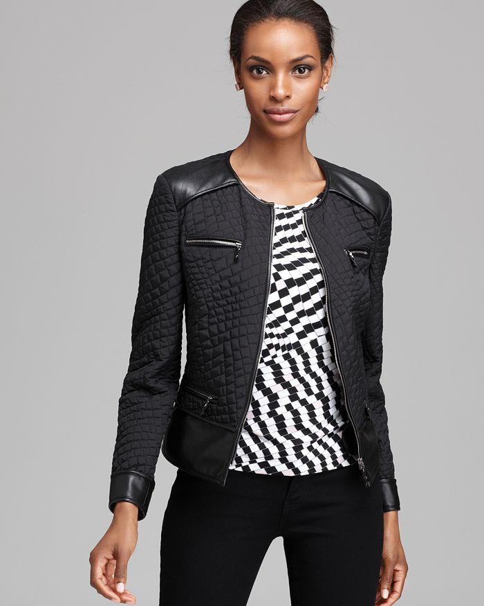 BASLER Quilted Leather Panel Jacket - Bloomingdale's Exclusive ...