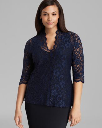 Karen Kane Plus Kate Lace Top | Bloomingdale's