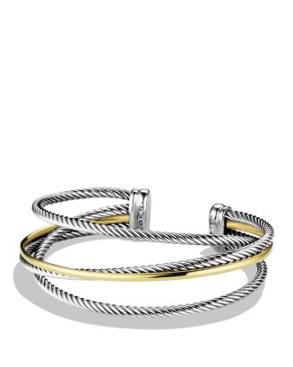 David Yurman Crossover Three-Row Cuff with Gold | Bloomingdale's