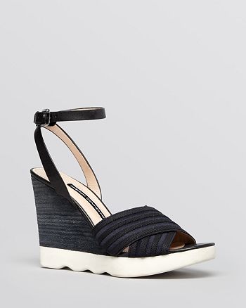 FRENCH CONNECTION Platform Wedge Ankle Strap Sandals - Jane ...