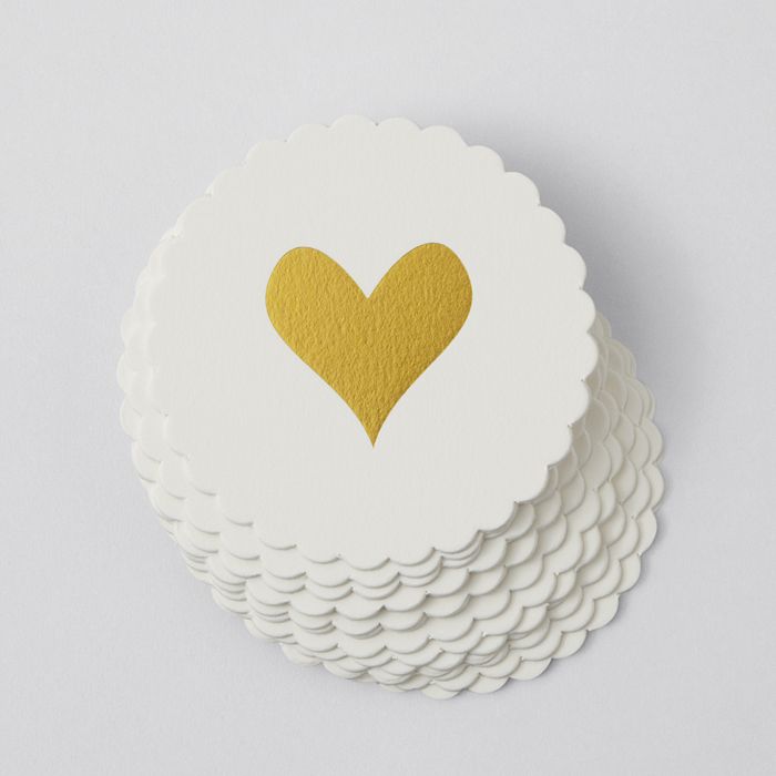 Sugar Paper Gold Heart Scallop Coasters | Bloomingdale's