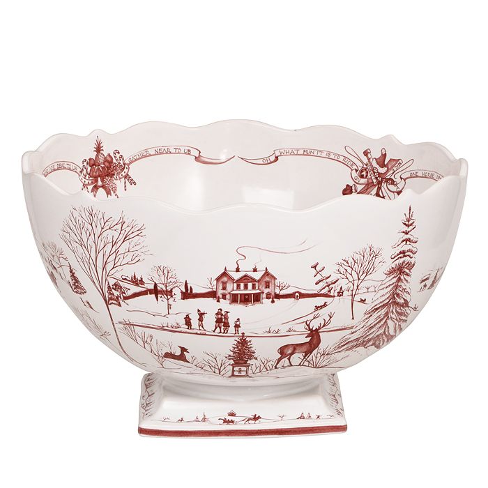 Juliska Country Estate Winter Frolic Ruby Centerpiece Bowl | Bloomingdale's