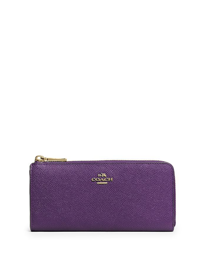 COACH Slim Zip Wallet in Embossed Textured Leather | Bloomingdale's
