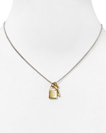 MARC JACOBS MARC BY Lock & Key Pendant Necklace, 17" | Bloomingdale's