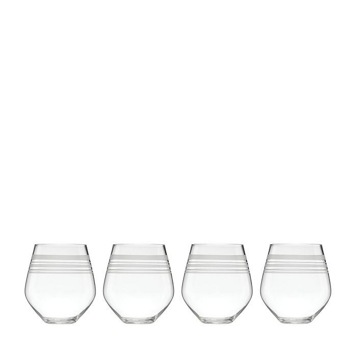 kate spade new york Library Stripe Stemless Red Wine Glass, Set of 4 ...