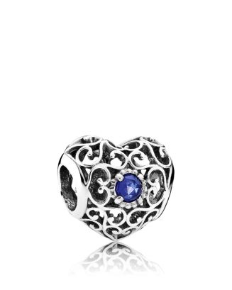 Pandora Sterling Silver & Synthetic Sapphire September Signature Heart ...
