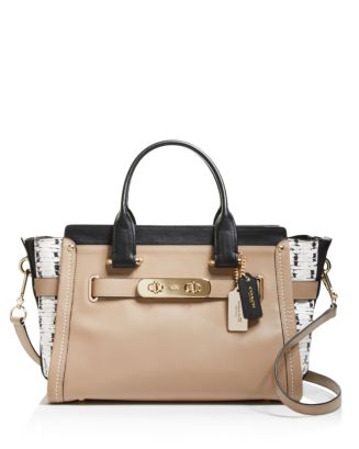 COACH Color Block Exotic Swagger Satchel | Bloomingdale's