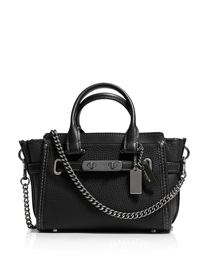 COACH Swagger 20 with Chain in Pebble Leather | Bloomingdale's
