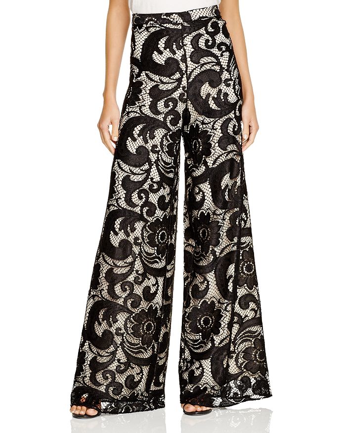 Alice and Olivia Alice + Olivia Wide Leg Lace Pants | Bloomingdale's