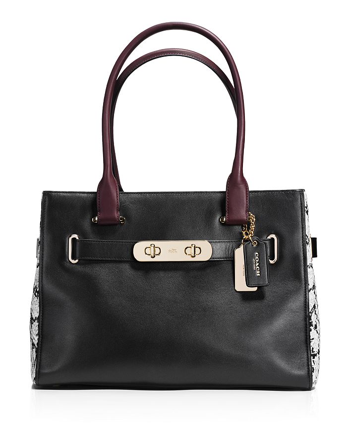 COACH Swagger Carryall in Colorblock Exotic Embossed Leather ...