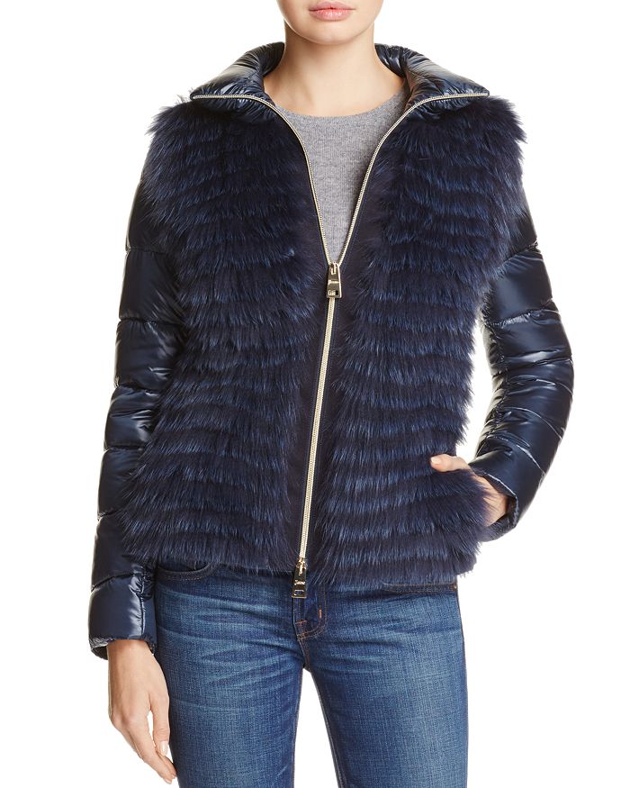 Herno Fox Fur Front Convertible Down Coat | Bloomingdale's