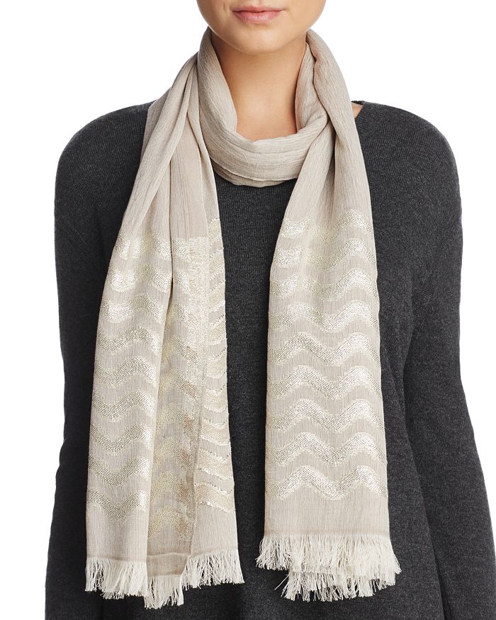 AQUA Metallic Chevron Wrap - 100% Exclusive | Bloomingdale's