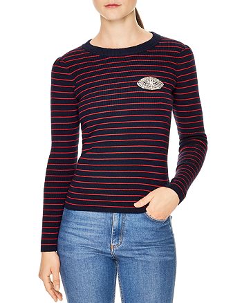 Sandro Ivory Embellished Sweater | Bloomingdale's