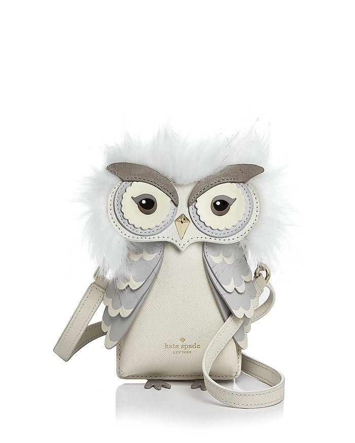 kate spade new york Owl Leather Smartphone Crossbody | Bloomingdale's