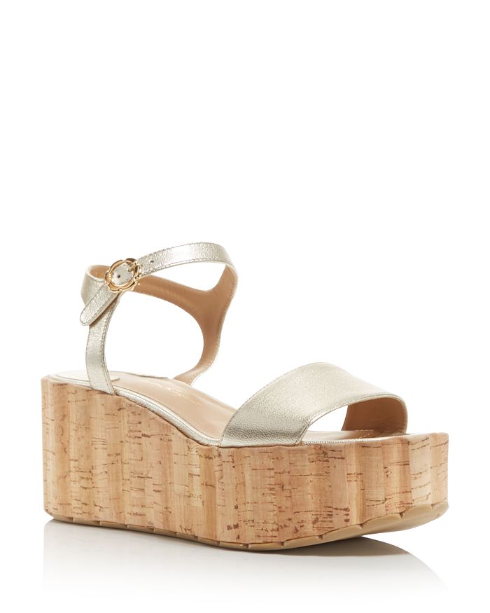 Salvatore Ferragamo Women's Leather Ankle Strap Platform Wedge Sandals ...