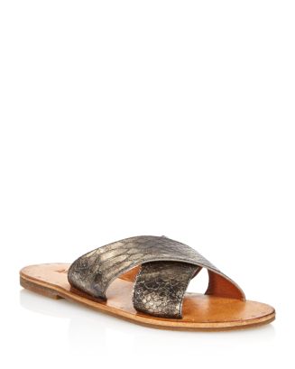Frye Women's Ally Embossed Leather Slide Sandals | Bloomingdale's
